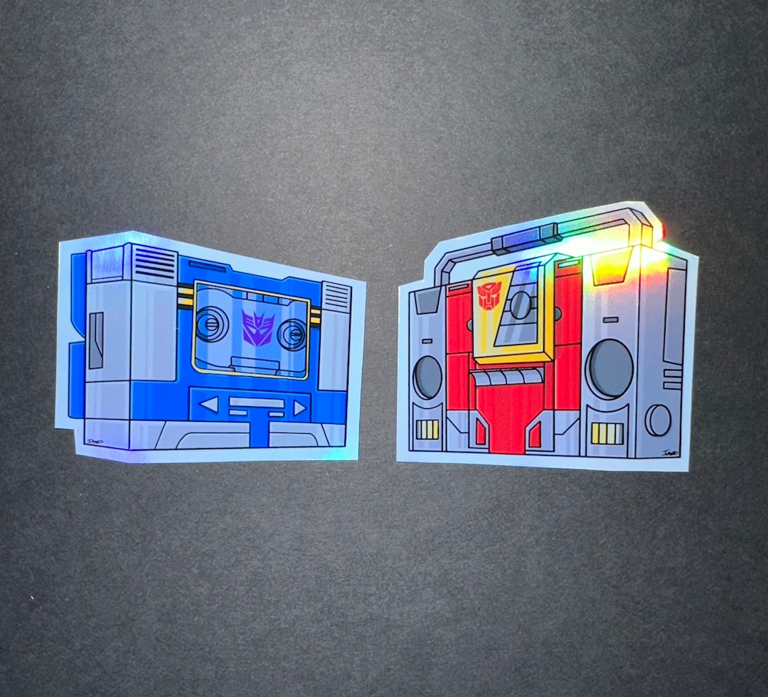 Soundwave & Blaster Holographic Stickers: 80s Throwback Double Pack - Etsy