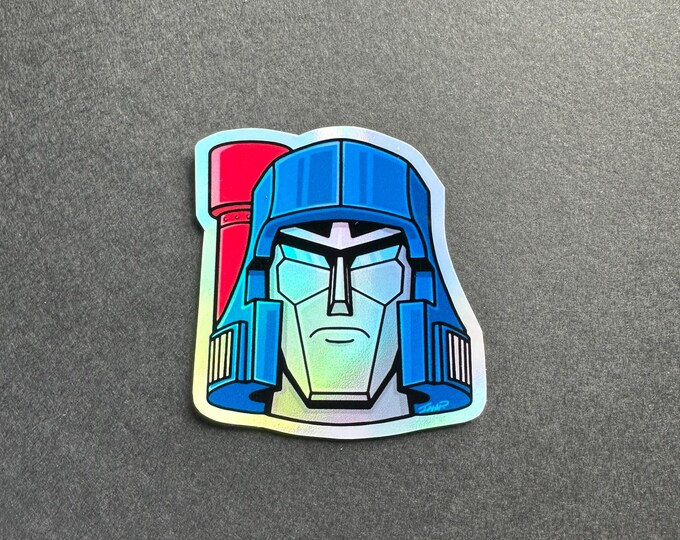 Megatron Optimus Prime Colorway Holographic Sticker 1980s Retro Style ...