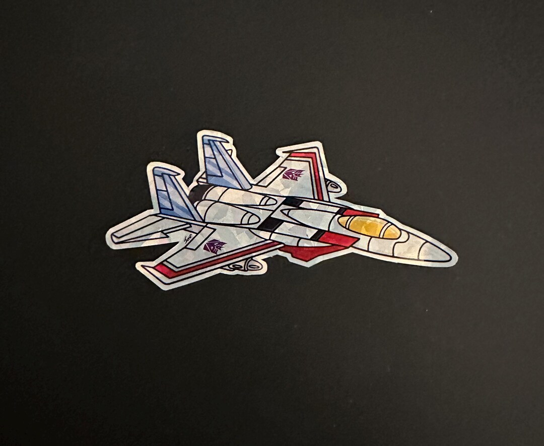 Starscream Flake Holographic Sticker 1980s Retro Style Pc Laptop ...