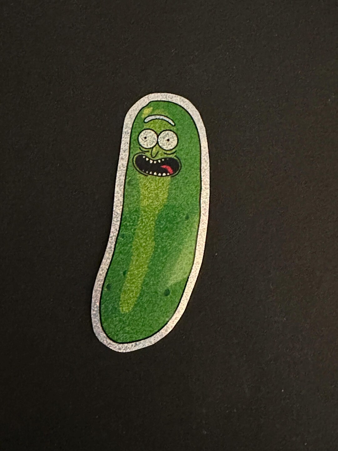 Rick and Morty Pickle Rick Glitter Holographic Sticker Retro Style ...