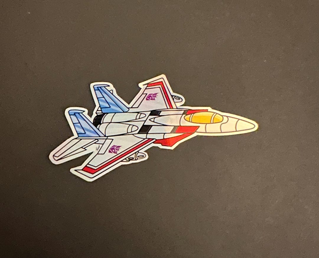 Starscream Holographic Sticker: 1980s Retro Robot Jet - Etsy