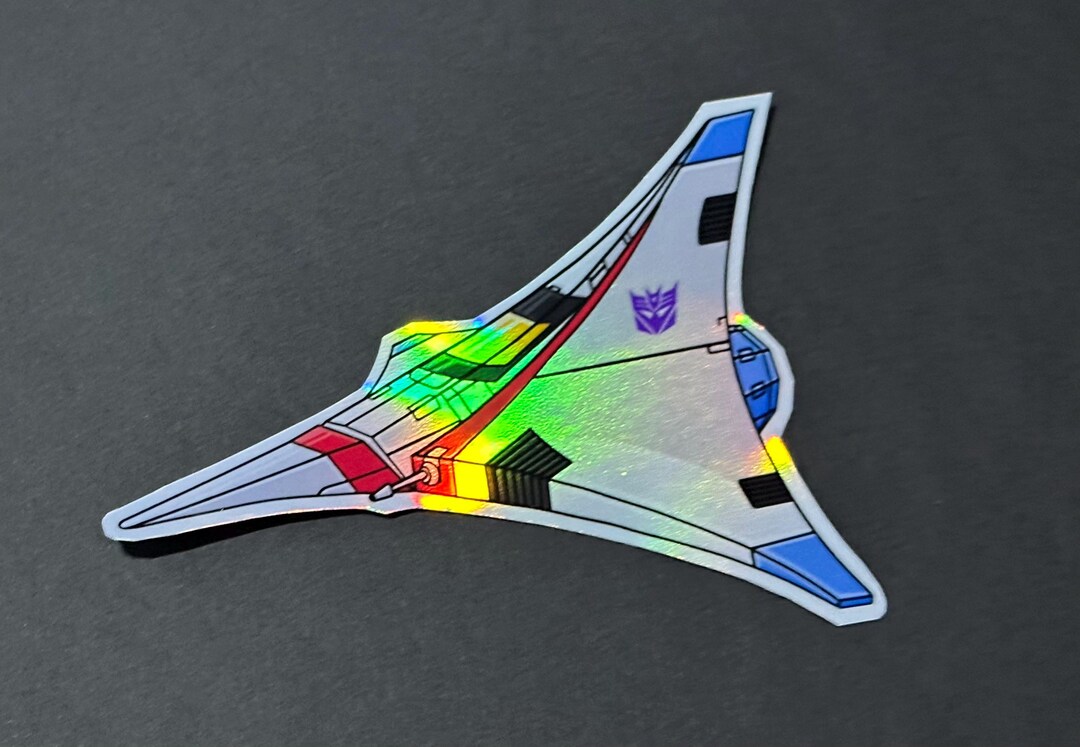 Starscream Alt Mode Holographic Sticker 1980s Retro Style Laptop Pc ...