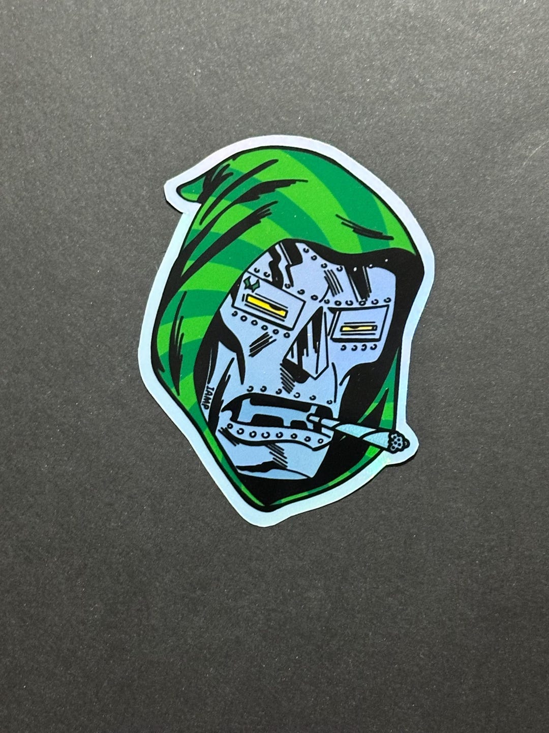 Dank Doom Doctor Doom Style Holographic Retro Sticker Festival,party ...