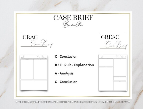 Law School Editable PDF Case Brief: CREAC / CRAC | Etsy
