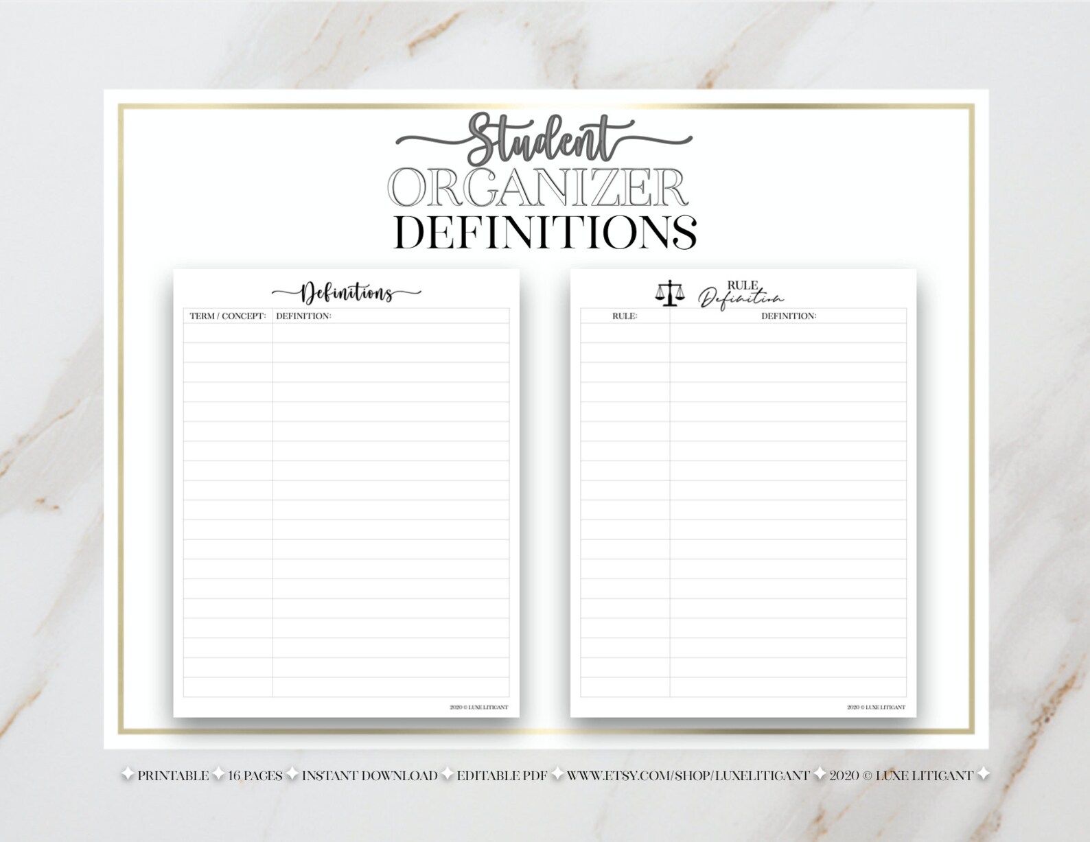 Student Organizer - DIGITAL DOWNLOAD - Etsy