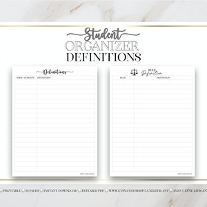 Student Organizer - DIGITAL DOWNLOAD - Etsy