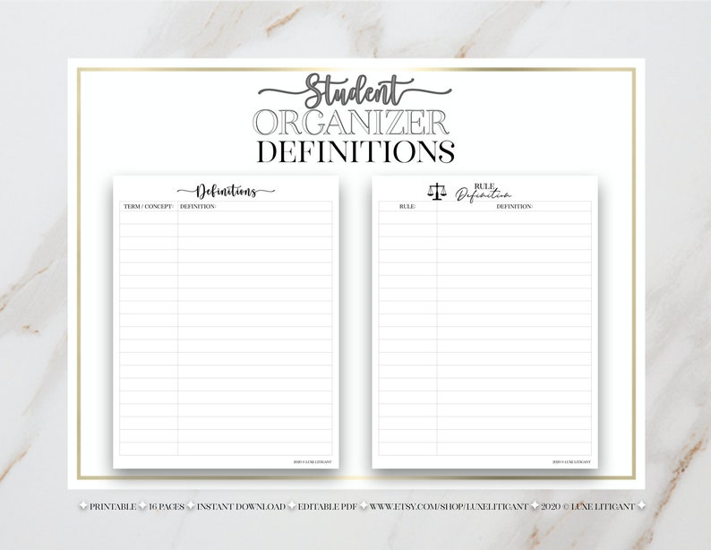 Student Organizer - DIGITAL DOWNLOAD - Etsy