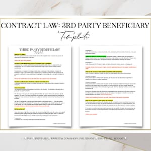 Contract Law: Assignment, 3rd Party Beneficiary, & Delegation Template ...