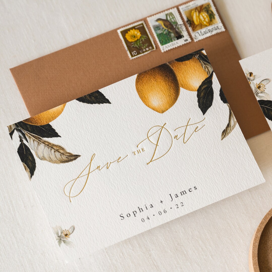 Lemon Save the Date / Floral Save the Date / Botanical Save the Date ...