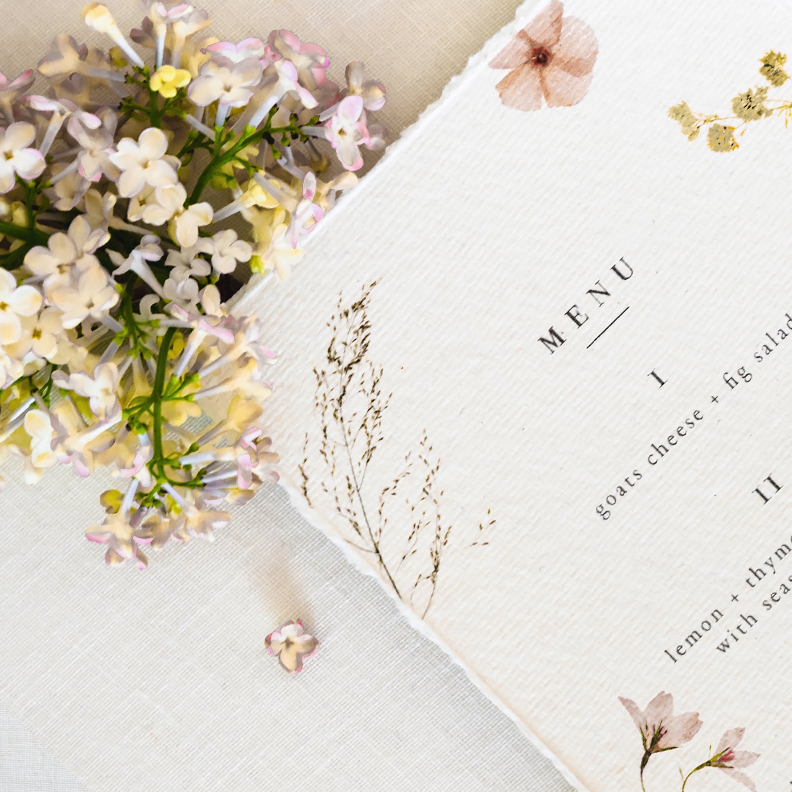 Pressed Flower Wedding Menu / Wedding Menu Card / Floral - Etsy