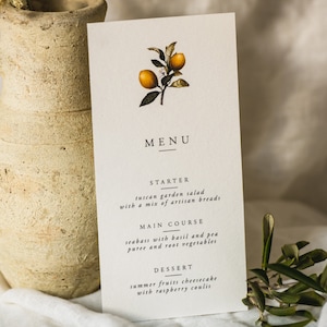 Lemon Wedding Menu / Menu / Wedding Stationery / Mediterranean Table ...