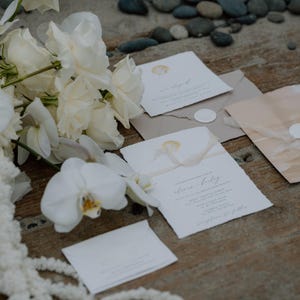 Shell Wedding Invitation / Foil Wedding Invitation / Beach Wedding ...