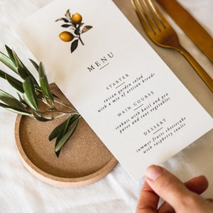 Lemon Wedding Menu / Menu / Wedding Stationery / Mediterranean Table ...