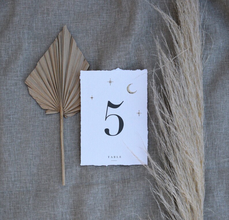 Moon & Stars Table Numbers / Wedding Table Numbers / Wedding | Etsy