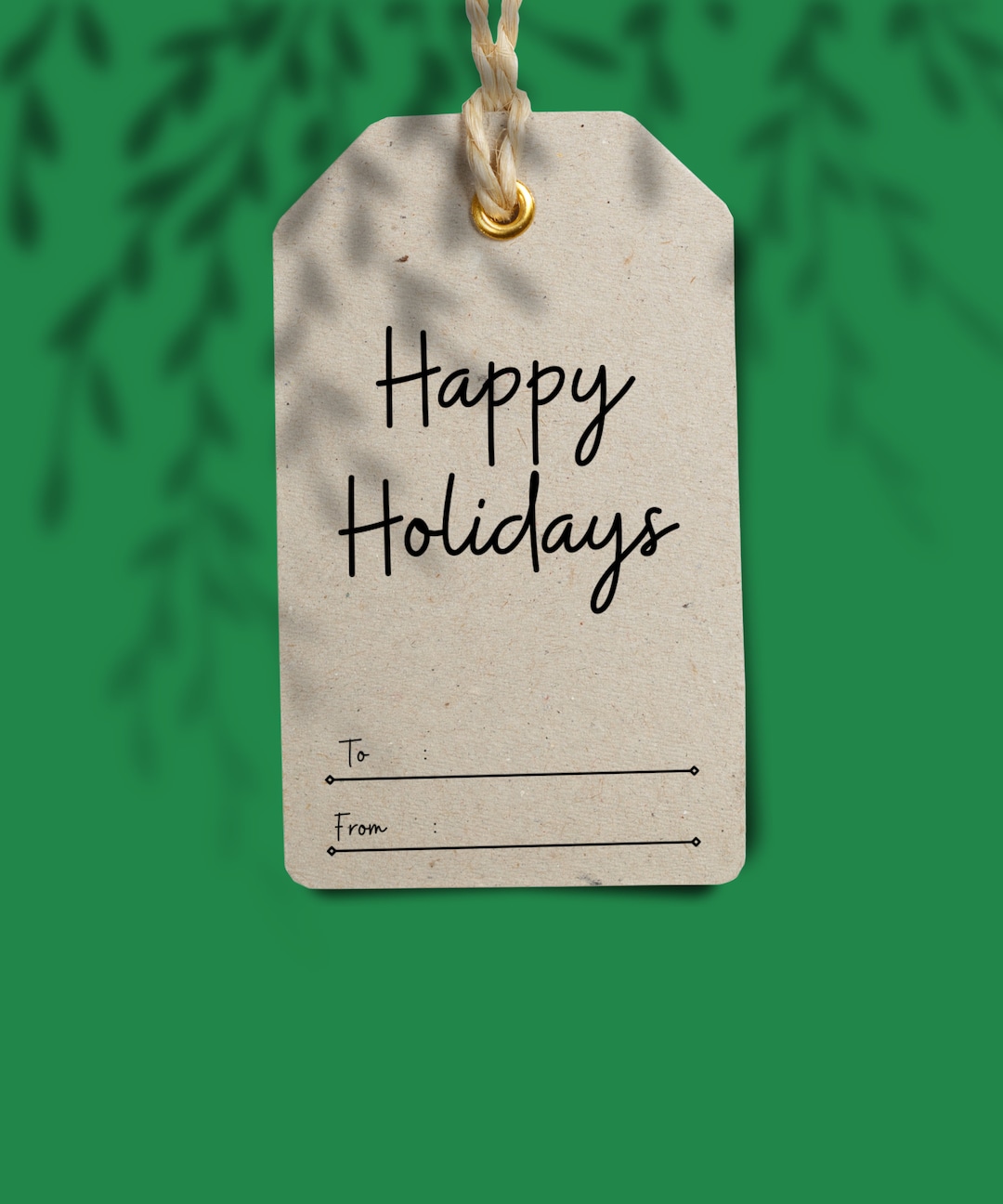 Simple Happy Holidays Gift Tag Printable Christmas Gift Tag - Etsy