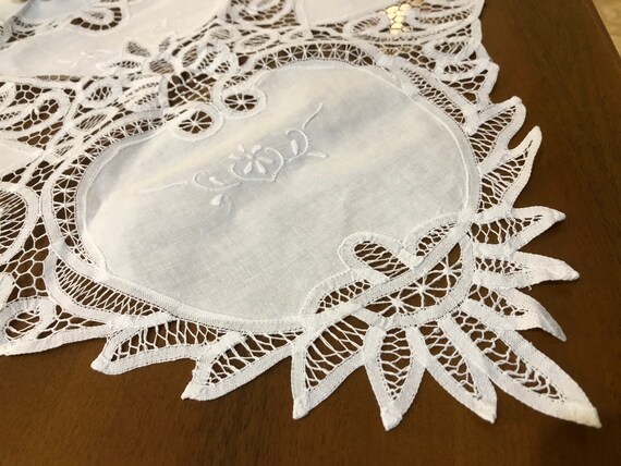 Vintage Battenburg Lace Tablecloth 90cm X 90cm Cotton - Etsy