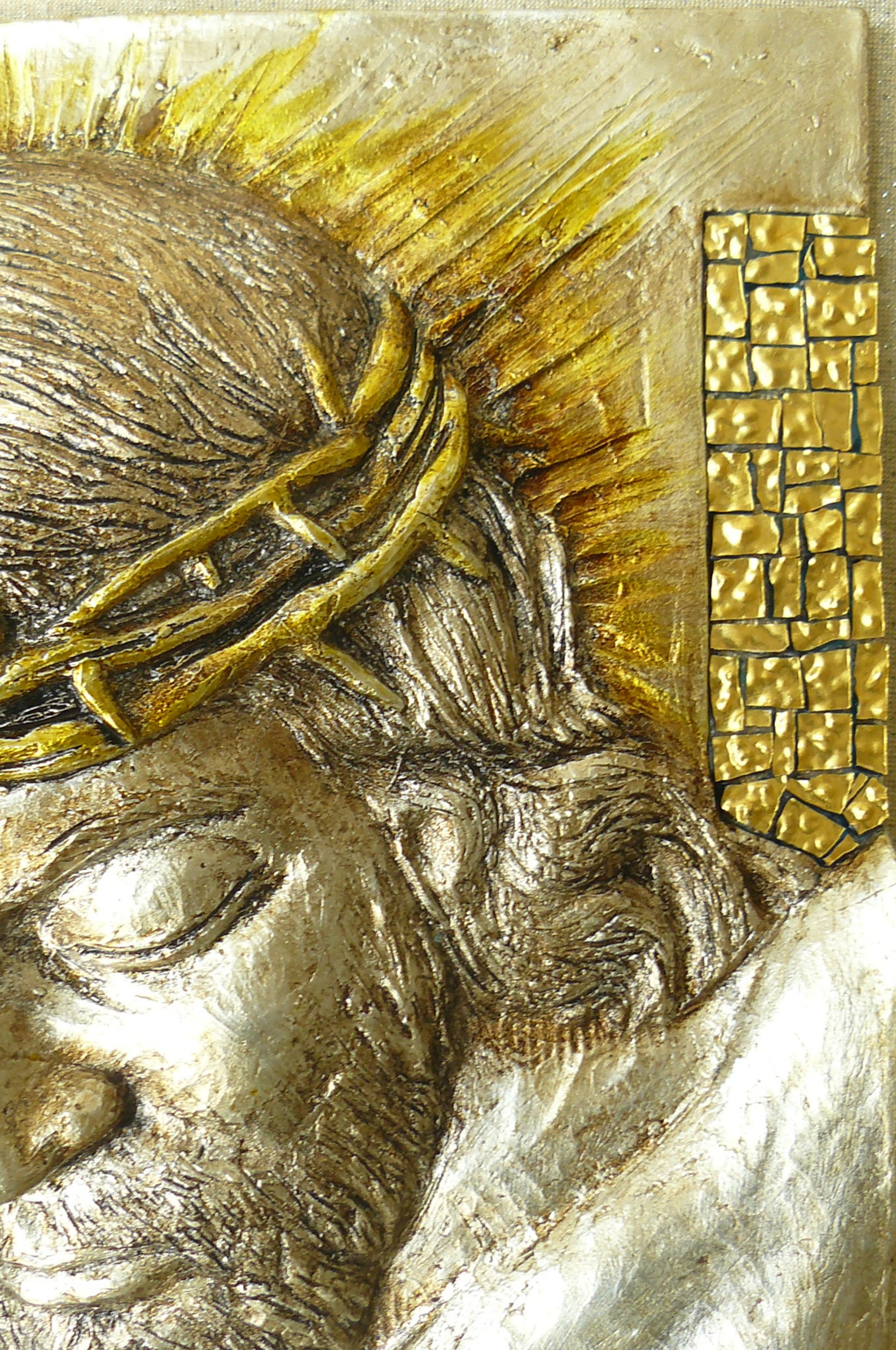 Sculpture Bas-relief of the Face of Jesus Crucified Depicting - Etsy