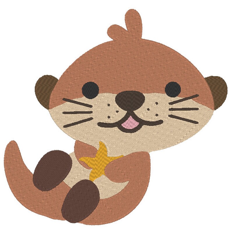 Otter Embroidery Design - Etsy