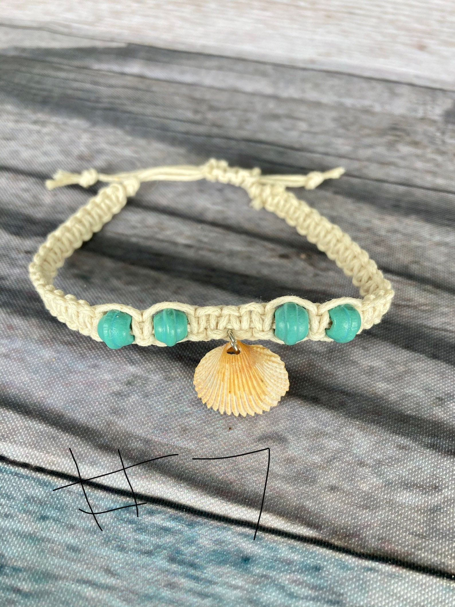 Braided Macrame Shell Bracelets Beach Bracelet Shell Bracelet Shark ...