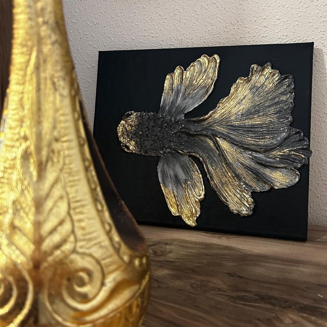 Handmade Acrylic Painting Fish With Structure - Etsy