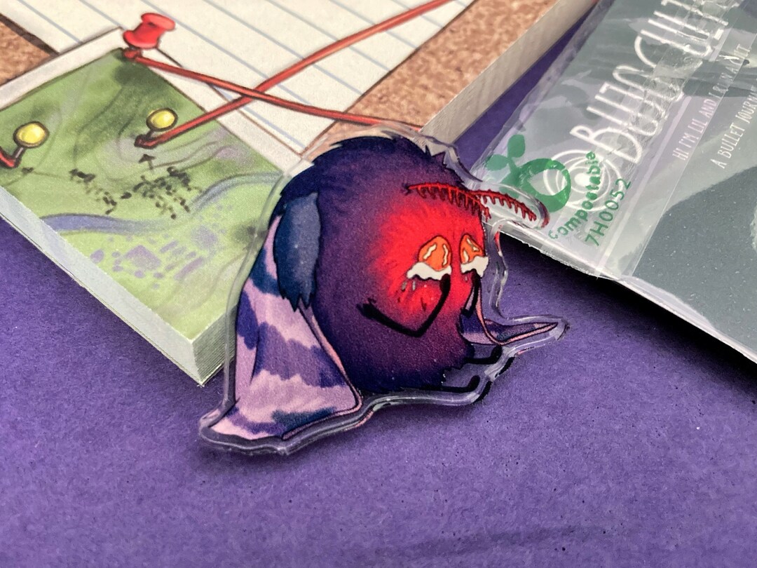 Sad Mothman Acrylic Pin Badge - Etsy