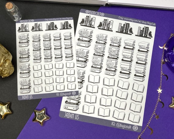 Book Stickers for Bullet Journals and Planners - Etsy