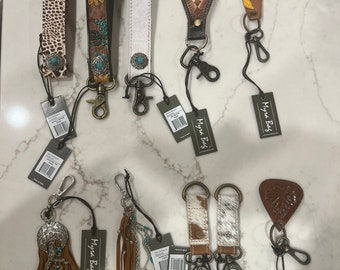 Leather Cowhide Keychain - Etsy
