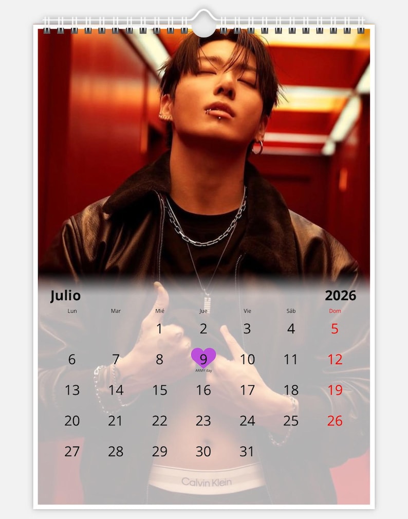 Jung Kook 2026 A4 Wall Calendar - Etsy