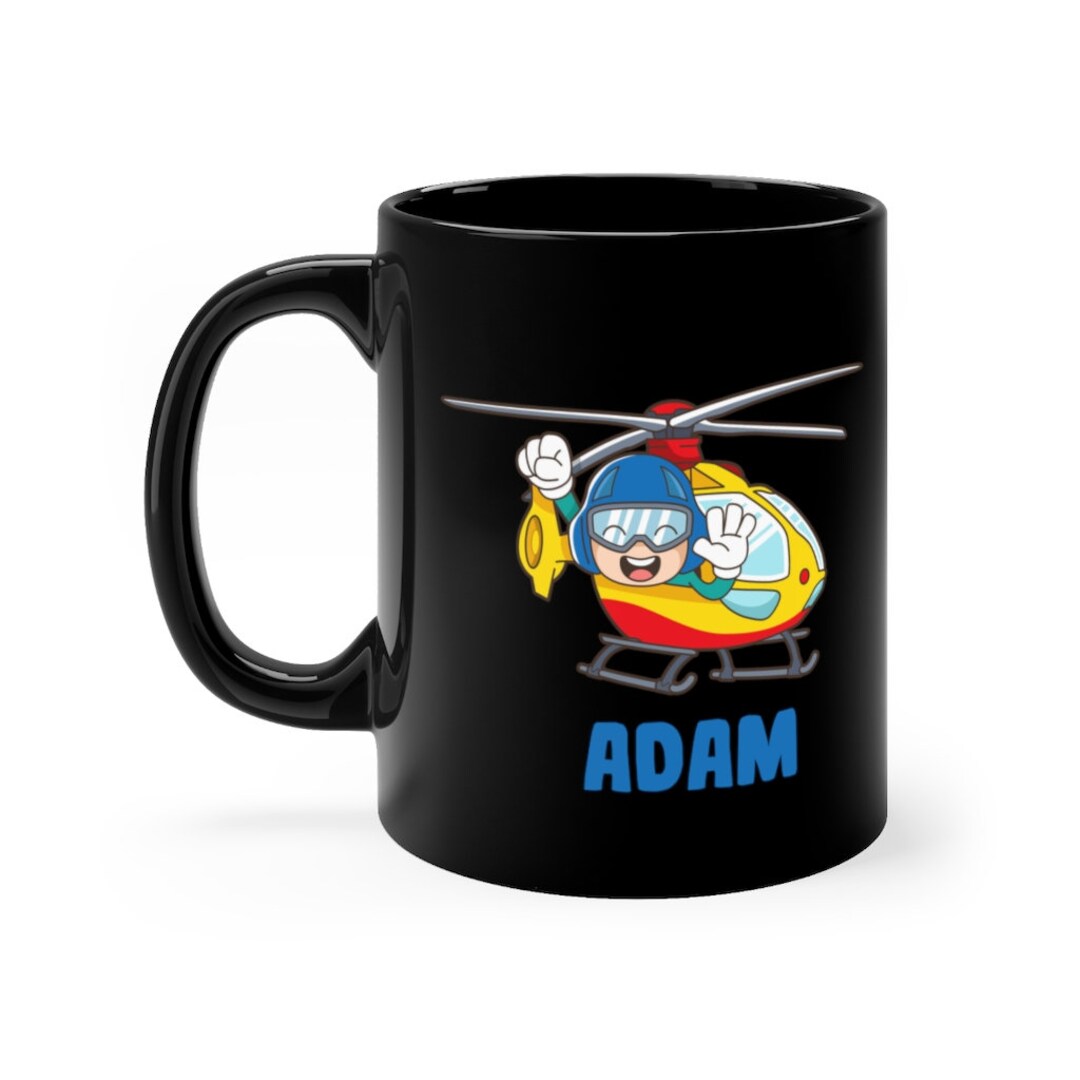 Personalized Kids Mug Helicopter Mug Kids Birthday Mug - Etsy