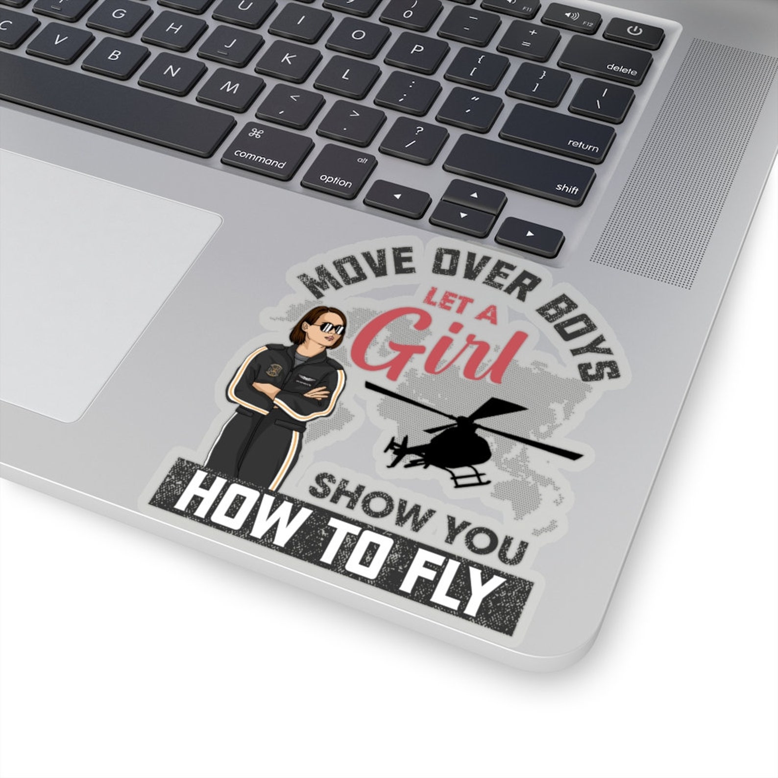 Celebrate Female Helicopter Pilots Stickers Move Over Boys Stickers ...