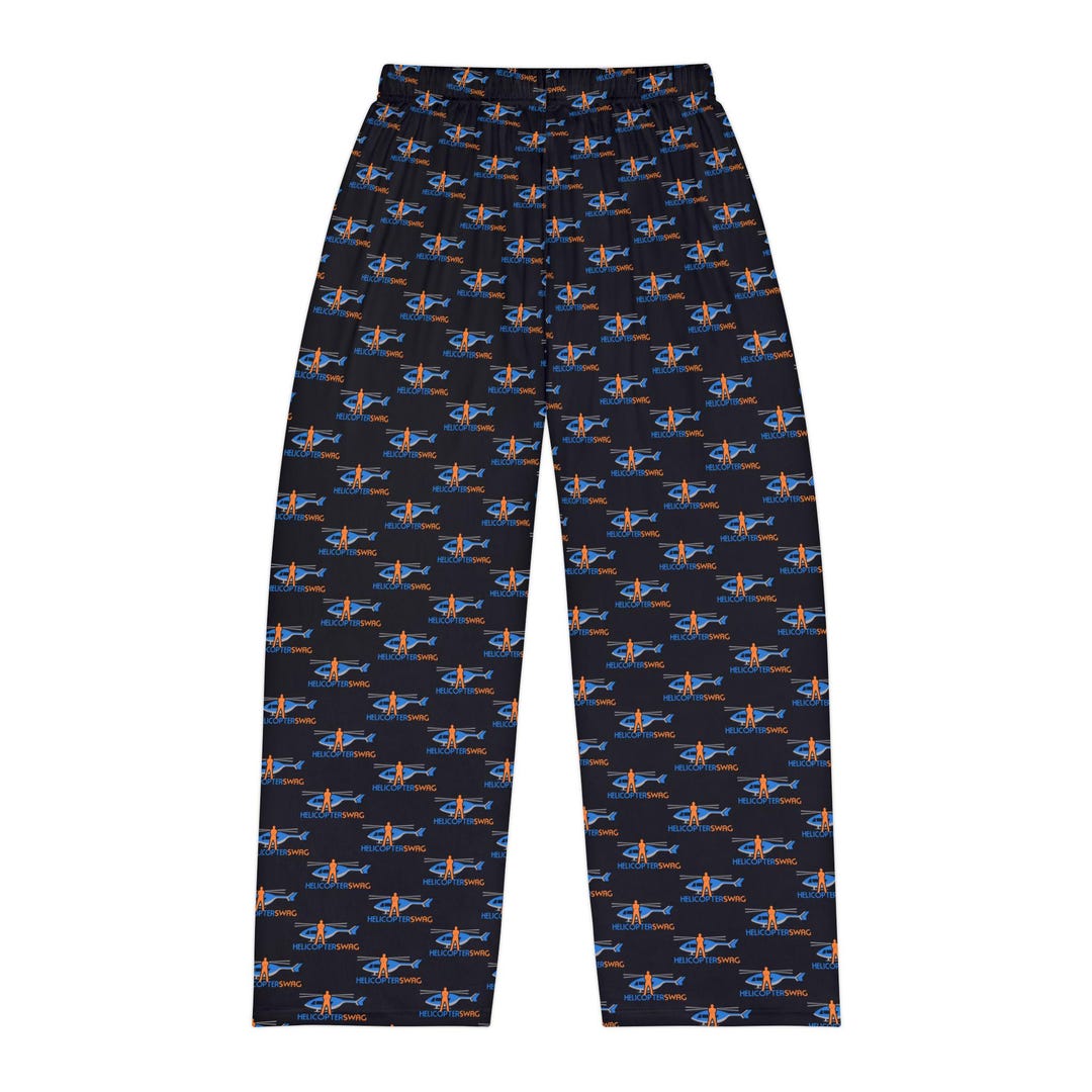 Male Flight Crew Helicopter Swag Pajama Pants, Aviation Pilot Lounge ...