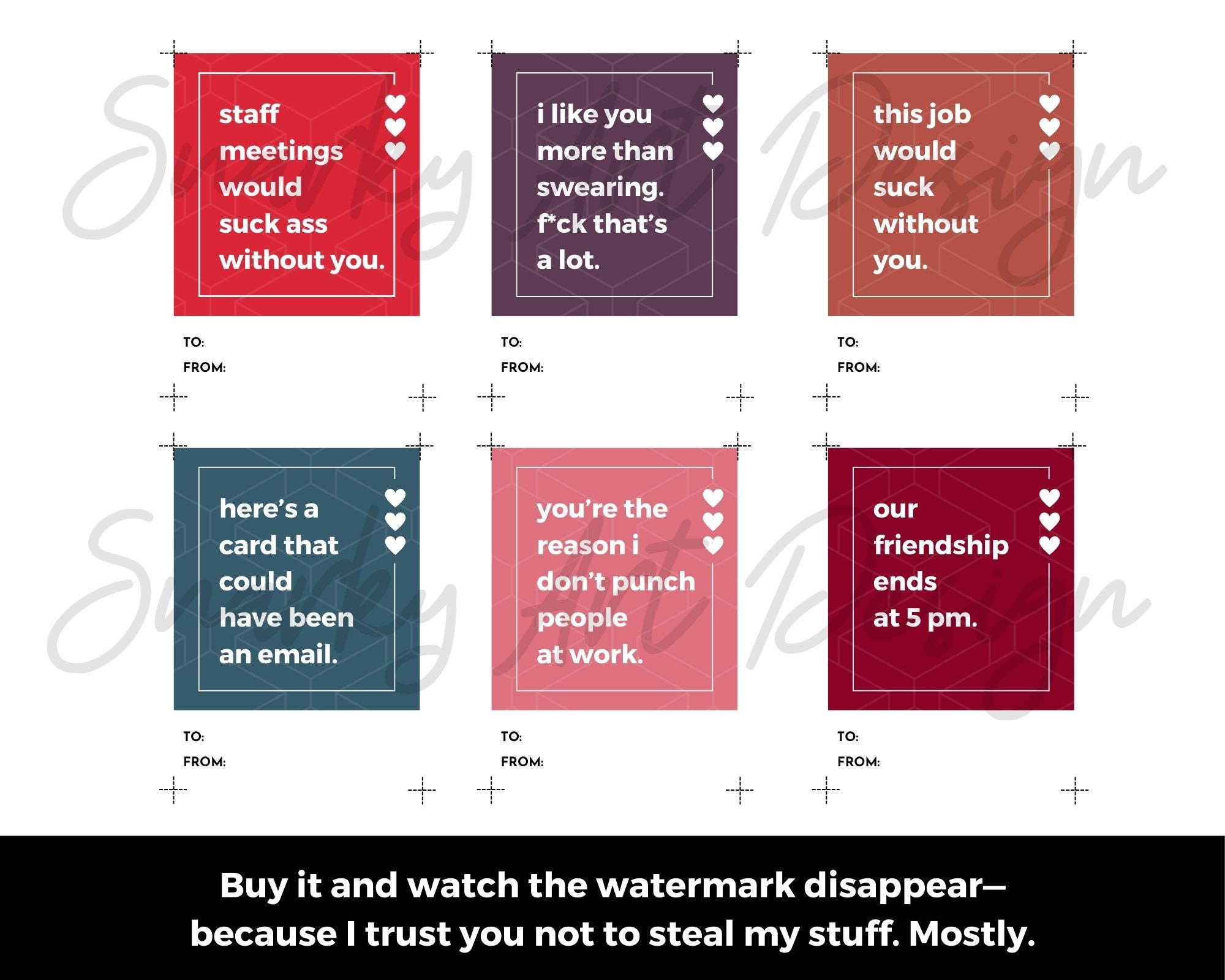 Funny Coworker Valentine, Coworker Valentine, Funny Work Valentine Card ...