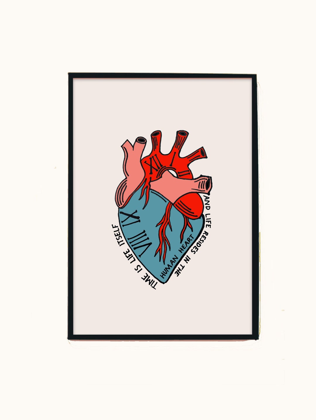 Time is Life Itself and Life Resides In The Human Heart Art Print ...