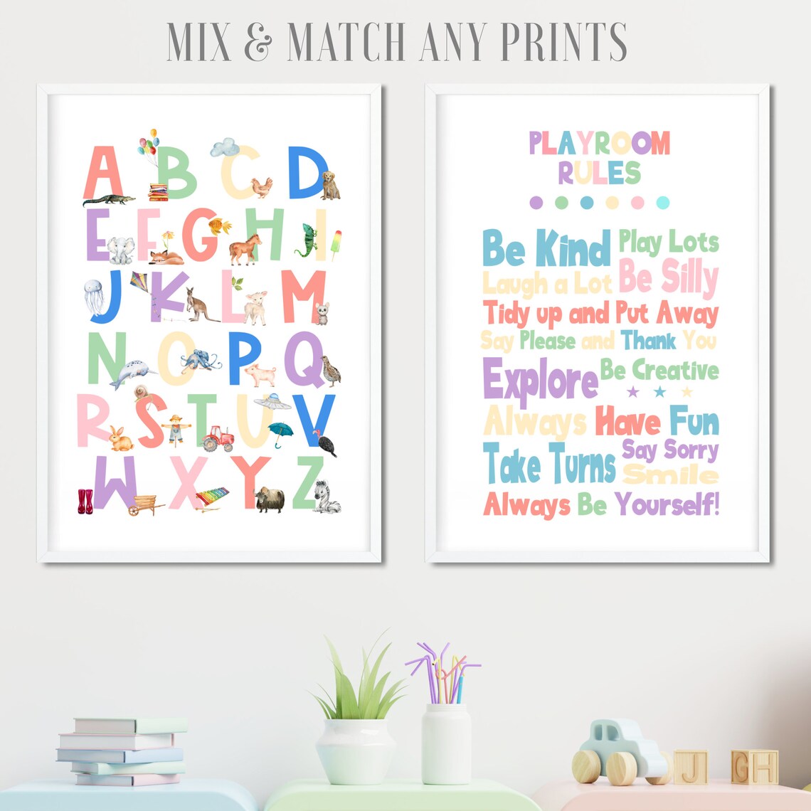 Kids Educational Set of Posters | Alphabet ABC | Numbers 123 | Children ...