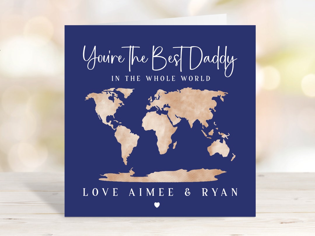 PERSONALISED Father's Day Card, Best Dad in the World, Dad Birthday ...