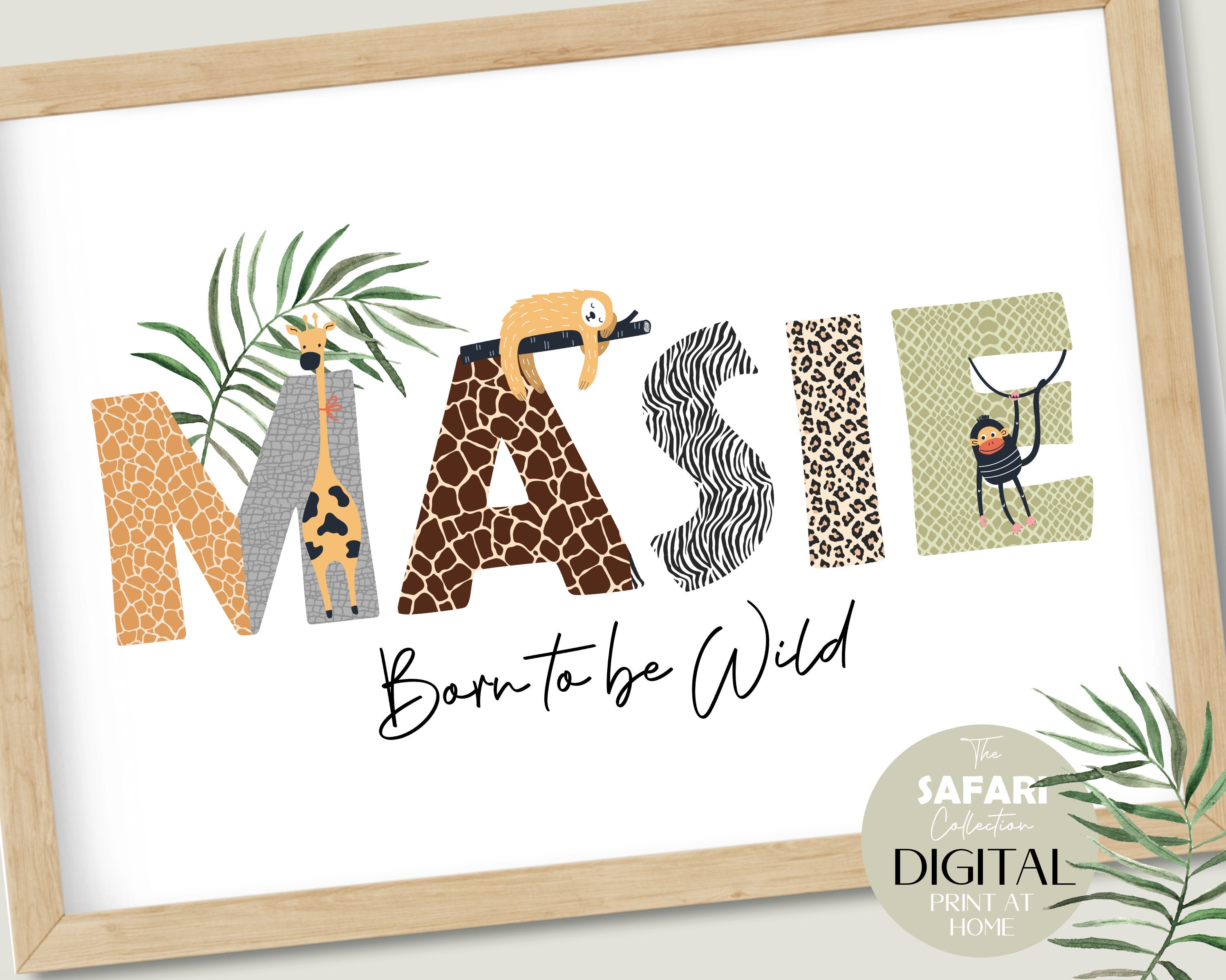 Set of 2 Digital Safari Animal Prints Wild Animal Print - Etsy UK