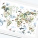 Kids Ocean World Map, Sea Life Ocean Print, Children's World Map ...