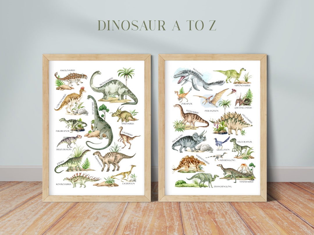Dinosaur A to Z Prints, Boys Room Decor, Dinosaur Wall Art, Dinosaur ...