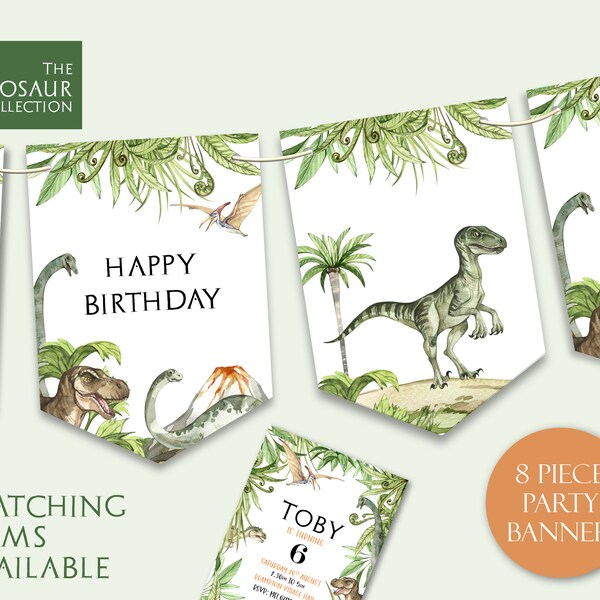 Svg Dinosaur Birthday Banner - Etsy