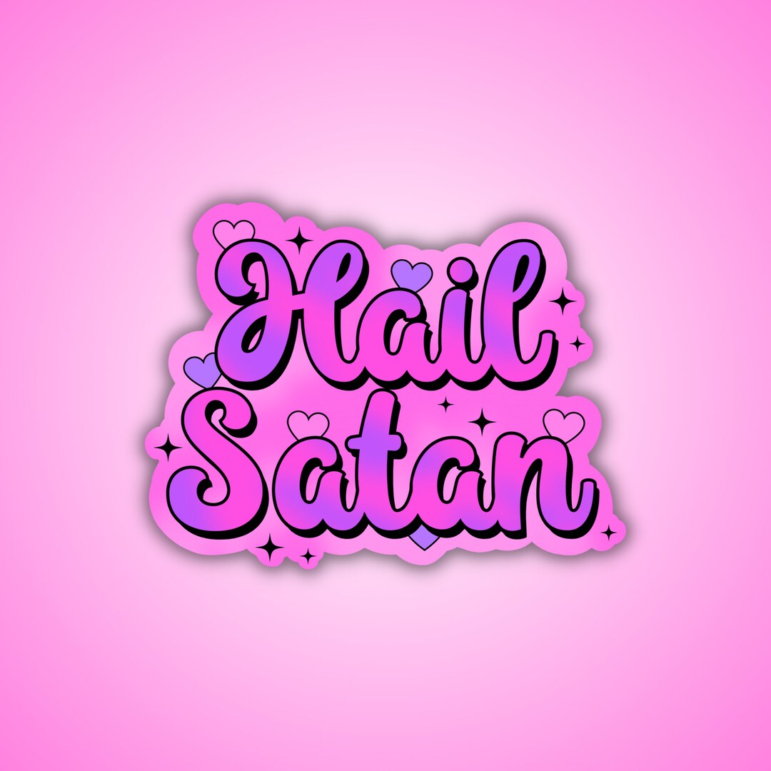 Hail Satan Holographic Sticker Pastel Goth Sticker, Kawaii Sticker ...