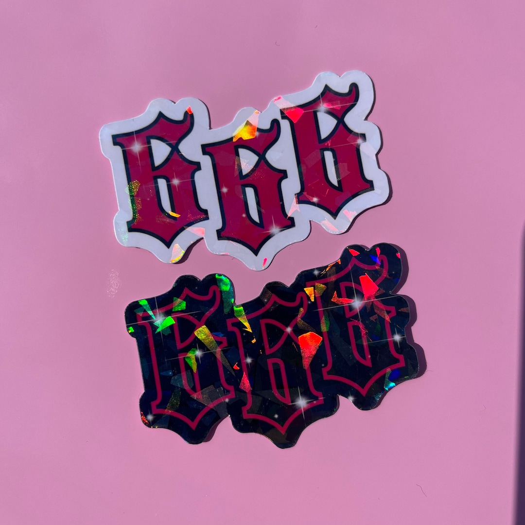 666 Holographic Sticker - Devil Sticker, Gothic Sticker, Grunge Sticker ...