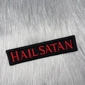 Hail Satan Patch - Death Metal, Gothic, Grunge, Skull, Demonic, Biker ...