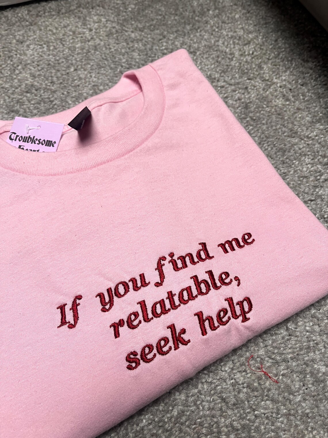 Funny Embroidered T-shirt: Relatable Mental Health Tee - Etsy