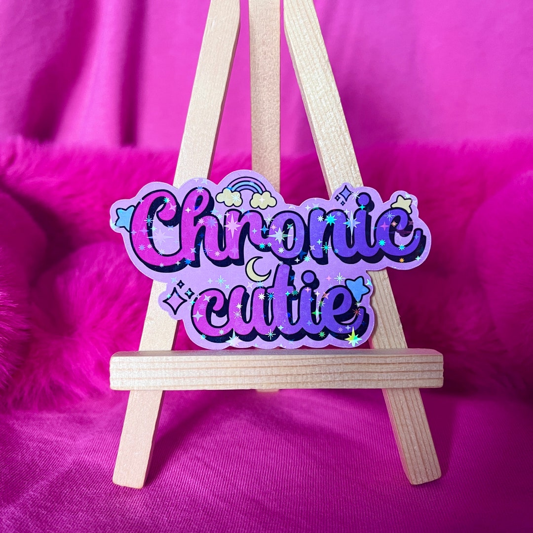 Chronic Cutie Holographic Sticker: Handmade Laptop Decal - Etsy