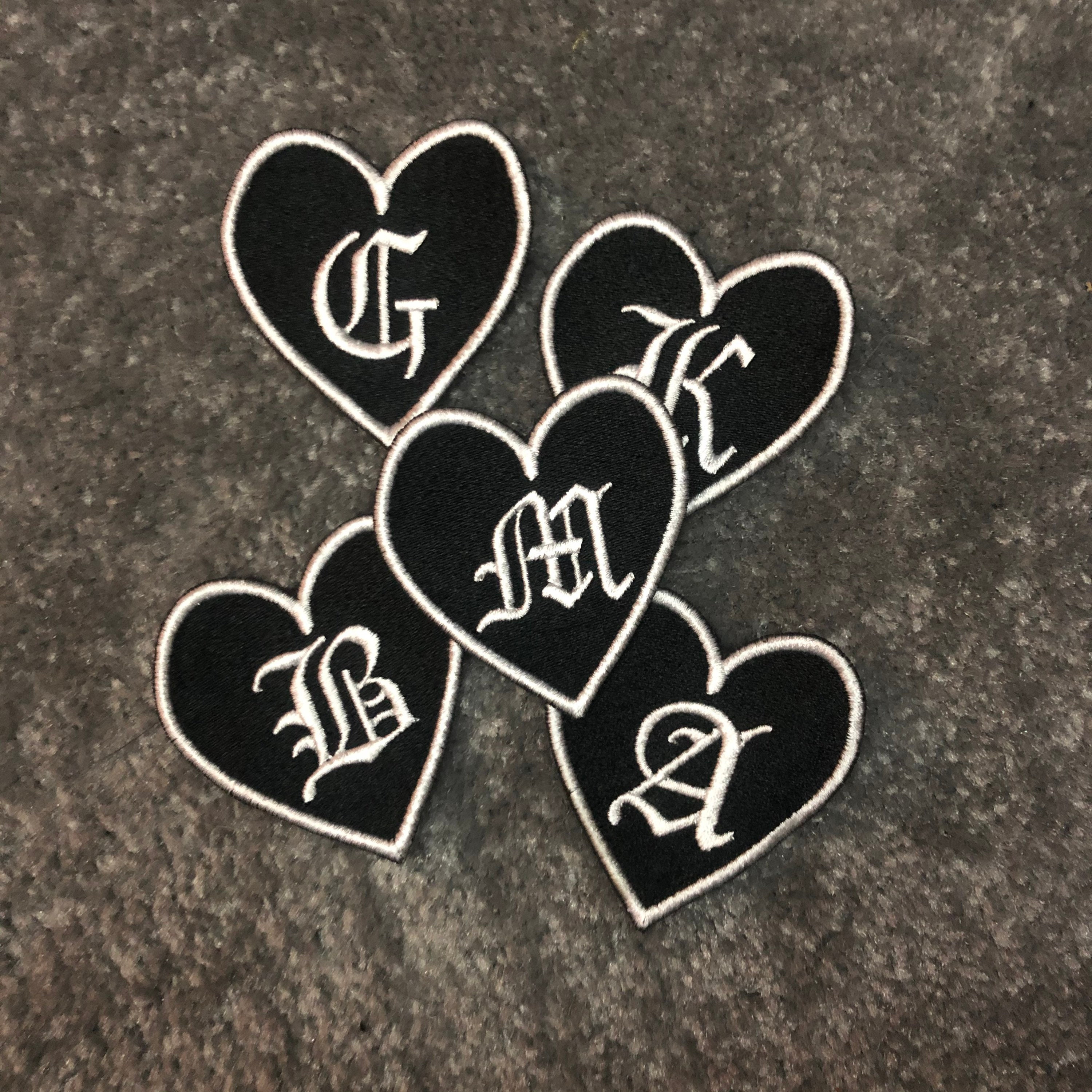 Custom Initial Love Heart Patch Embroidered Patch Sew On - Etsy