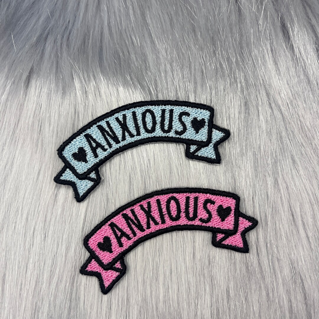 Anxious Banner Patch - Mental Health Patch, Iron on Patch, Well-being ...