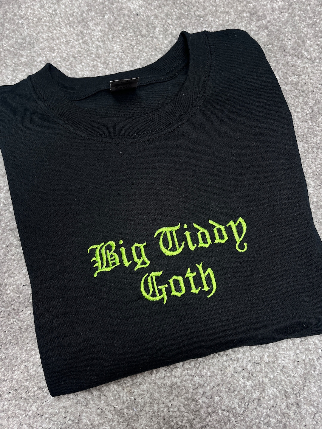 Big Tiddy Goth Embroidered T Shirt Goth T-shirt, Alt Clothing, Alternative Top, Gothic Clothing ...