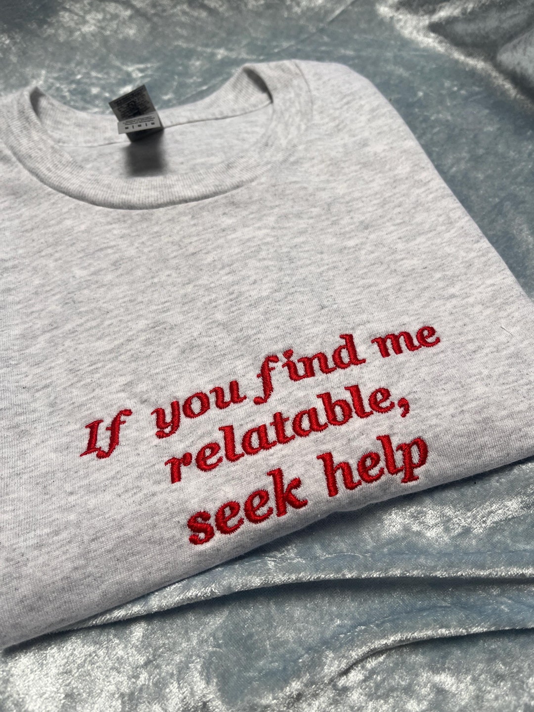 Funny Embroidered T-shirt: Relatable Mental Health Tee - Etsy