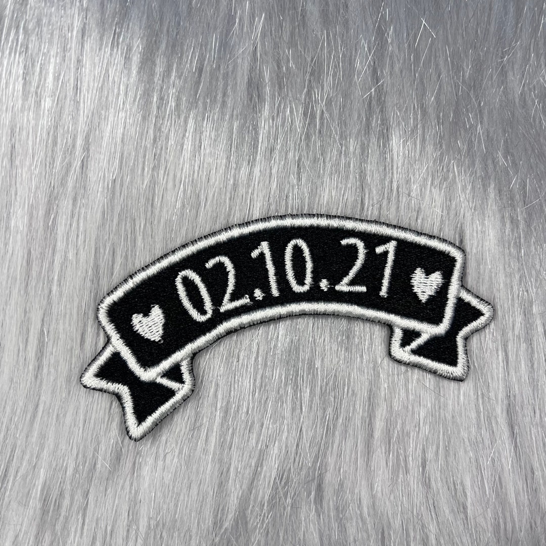 Personalised Date Banner Patch - Anniversary Gift, Birthday, Wedding ...