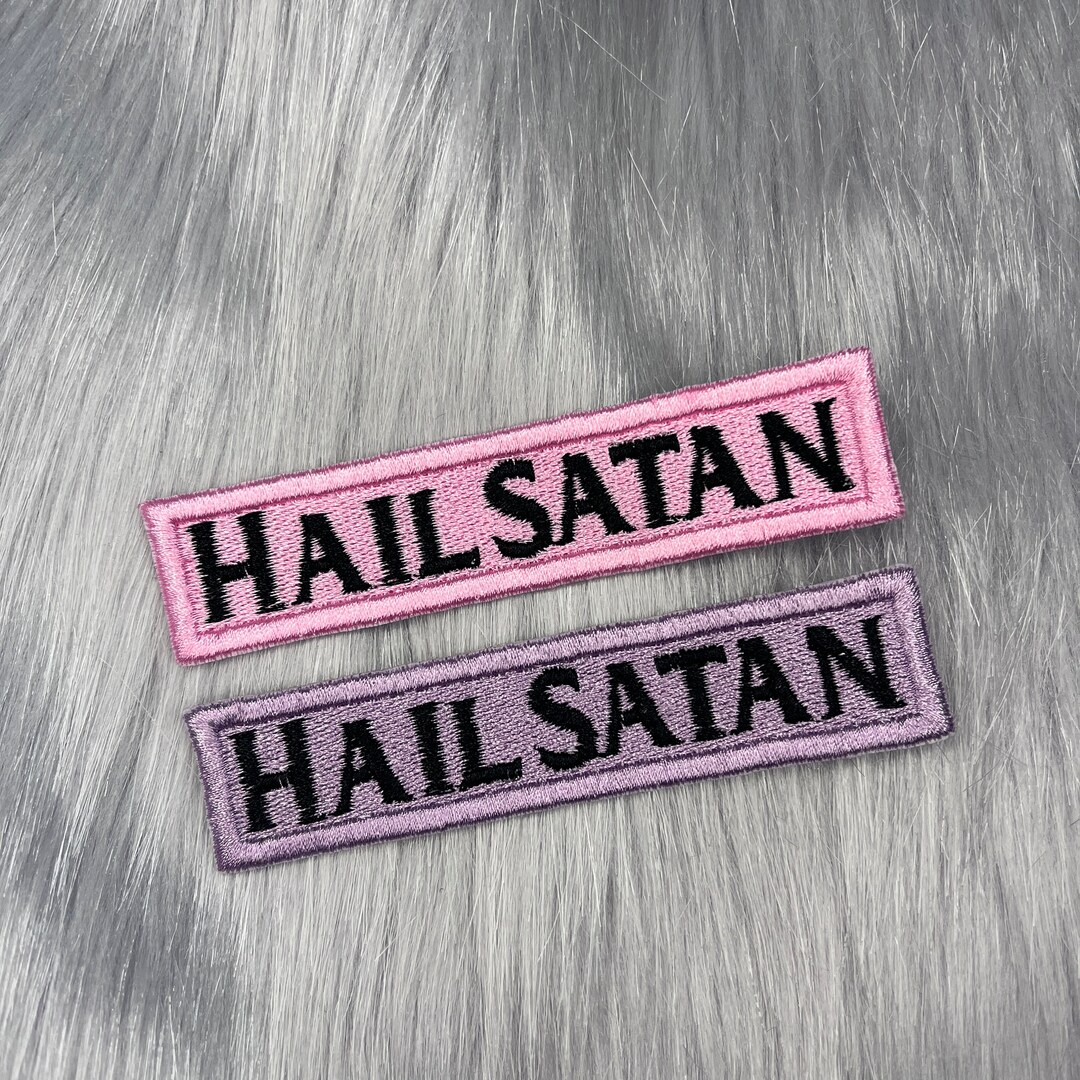 Hail Satan Pastel Patch Death Metal, Gothic, Grunge, Skull, Demonic ...